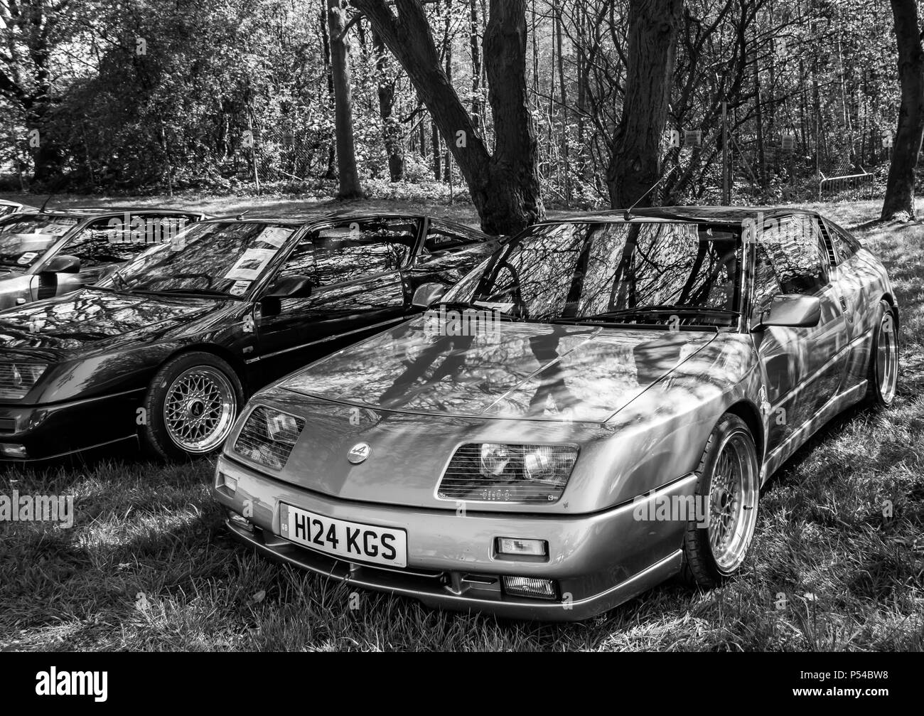 A few vintage Alpine sports cars Stock Photo - Alamy