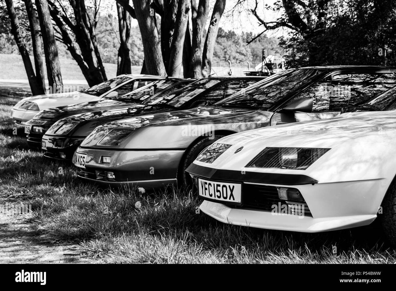 A few vintage Alpine sports cars Stock Photo - Alamy