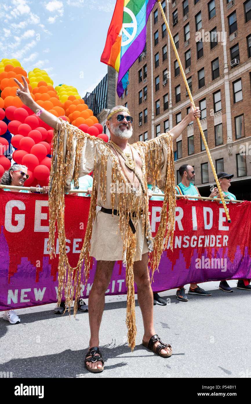 A man putting on an ancient suit is seen participating in the Pride ...