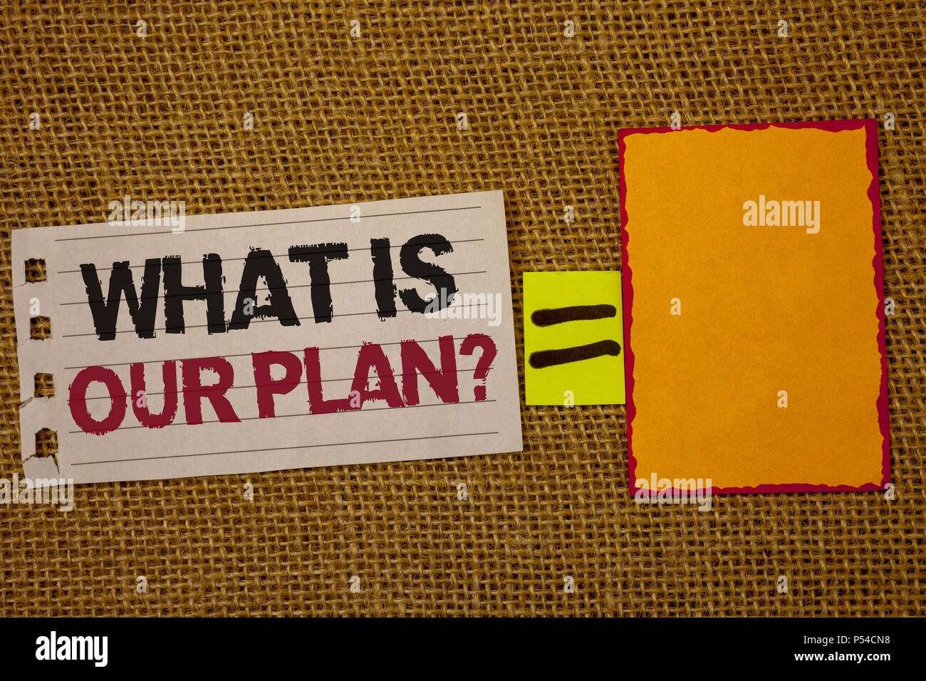 Handwriting text writing What Is Our Plan Question. Concept meaning ...