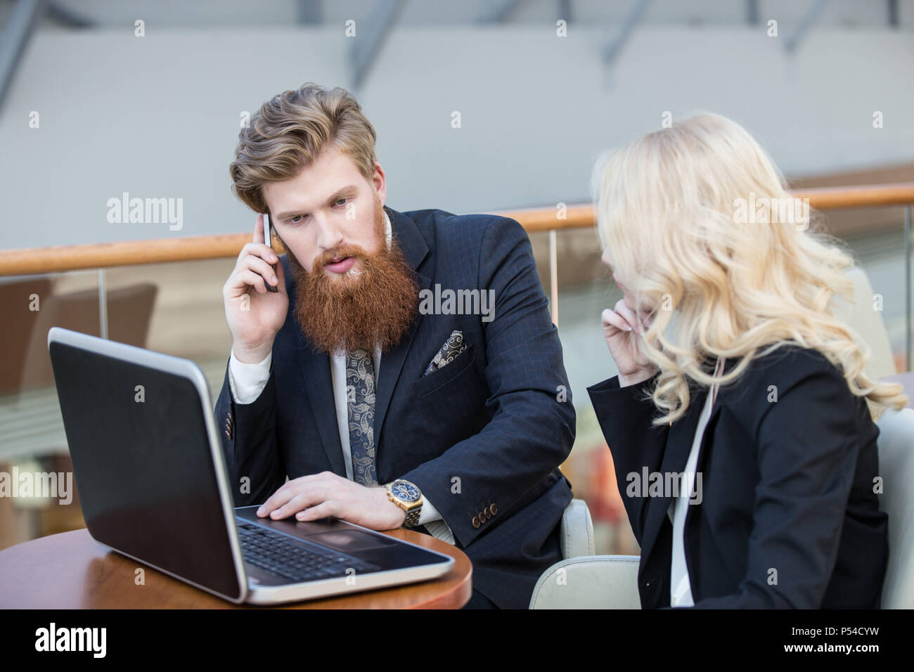Couple working on project hi-res stock photography and images - Alamy