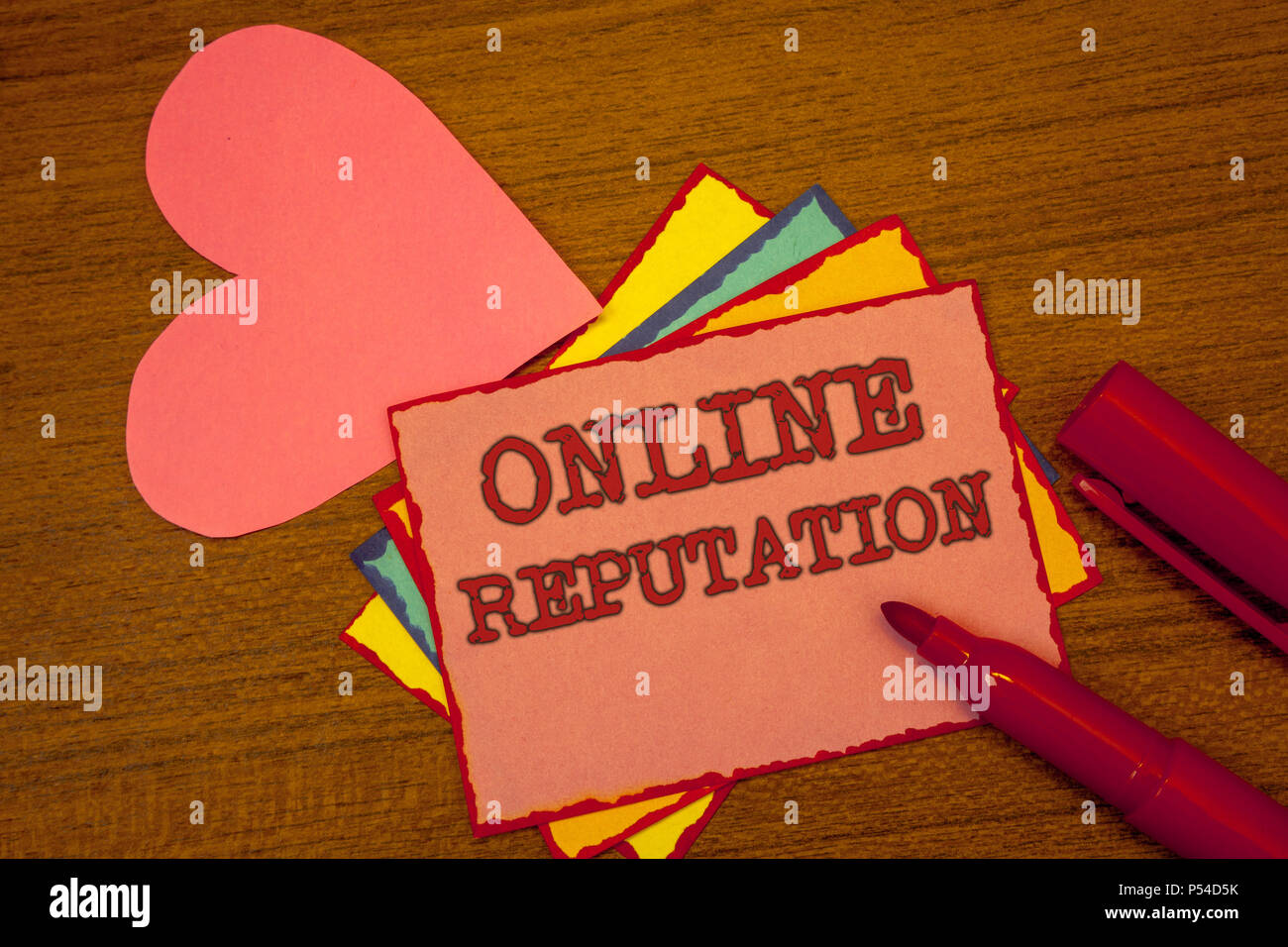 Handwriting text writing Online Reputation. Concept meaning Reliability ...