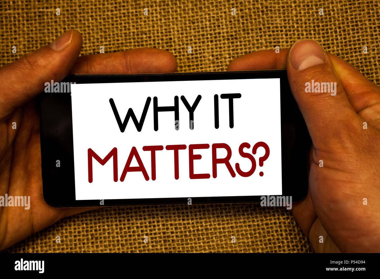 Conceptual hand writing showing Why It Matters Question. Business photo ...