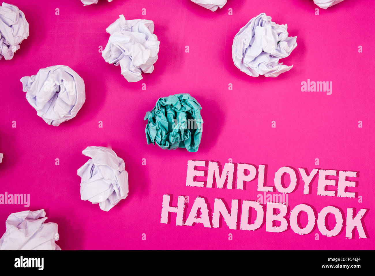 Text sign showing Employee Handbook. Conceptual photo Document Manual ...