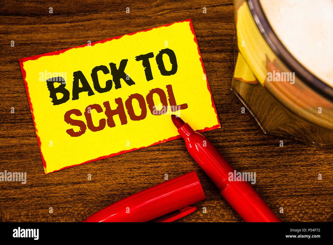 Writing note showing Back To School. Business photo showcasing Return ...