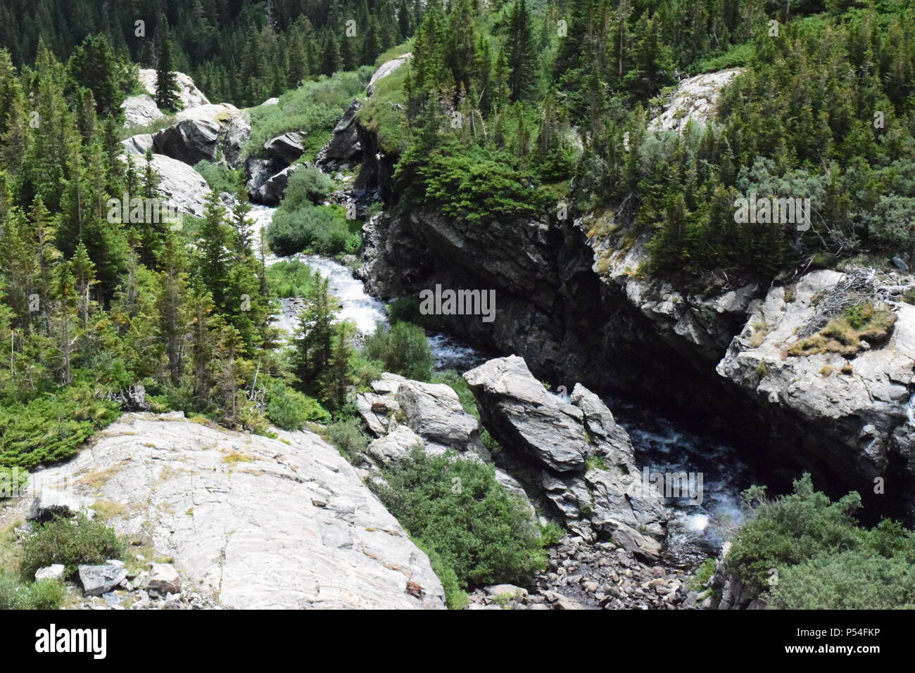Beautiful stream running down a mountain outside of Breckenridge ...