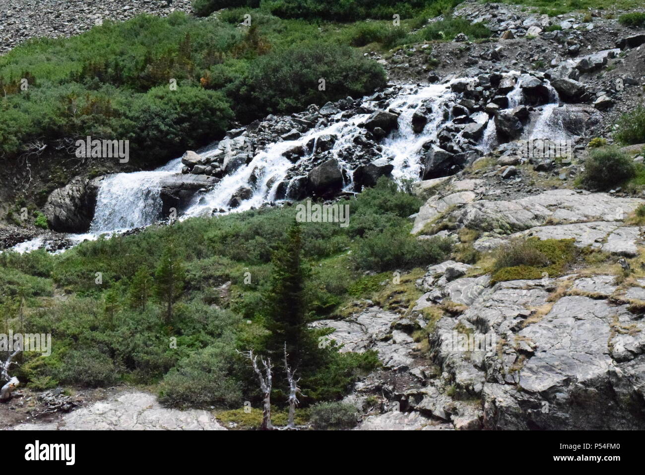 Beautiful stream running down a mountain outside of Breckenridge ...