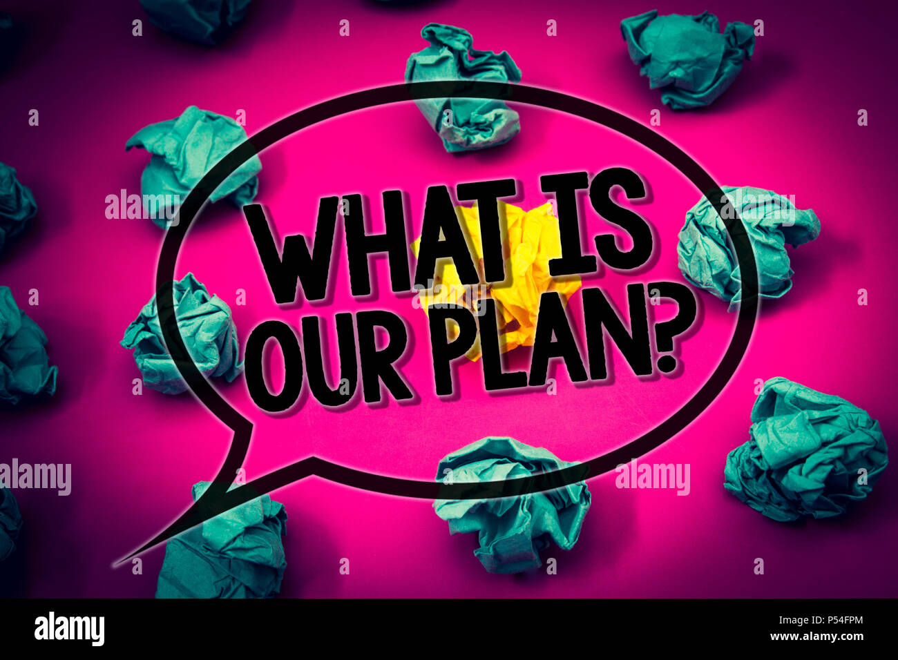 Handwriting text What Is Our Plan Question. Concept meaning Mission ...