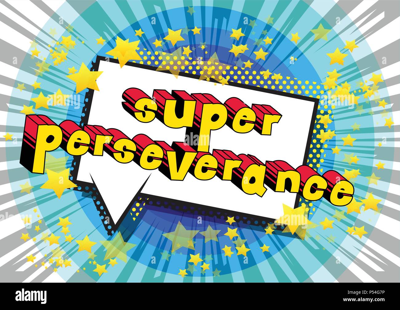 Super Perseverance - Comic book word on abstract background Stock ...