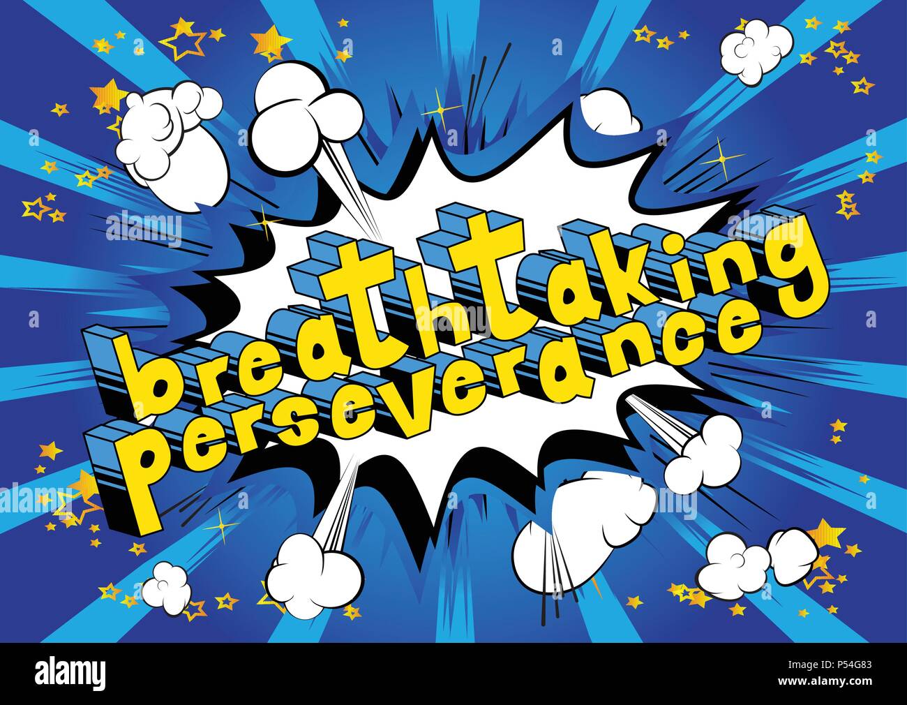 Breathtaking Perseverance - Comic book word on abstract background ...