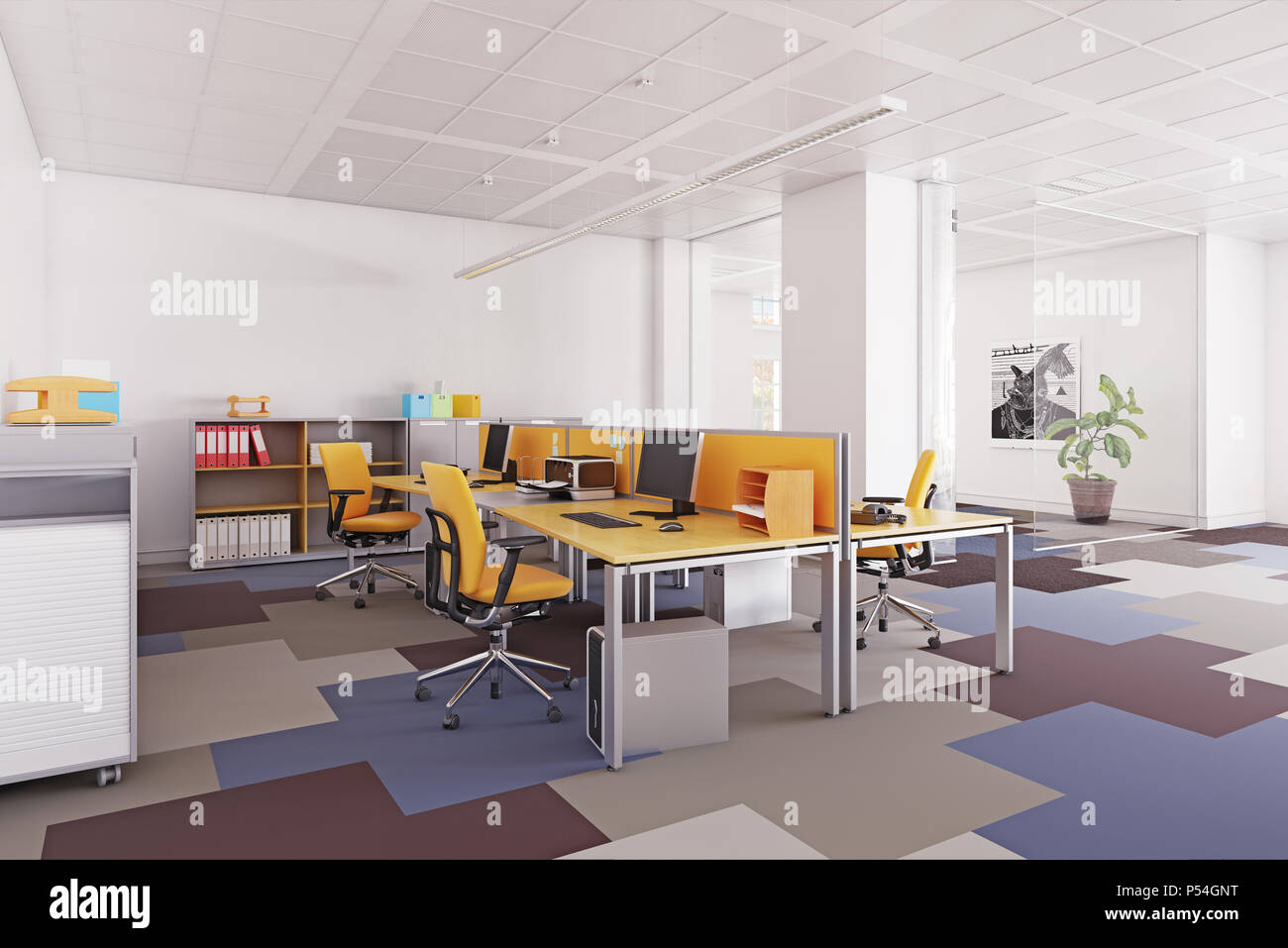 modern office interior. 3d rendering concept Stock Photo - Alamy