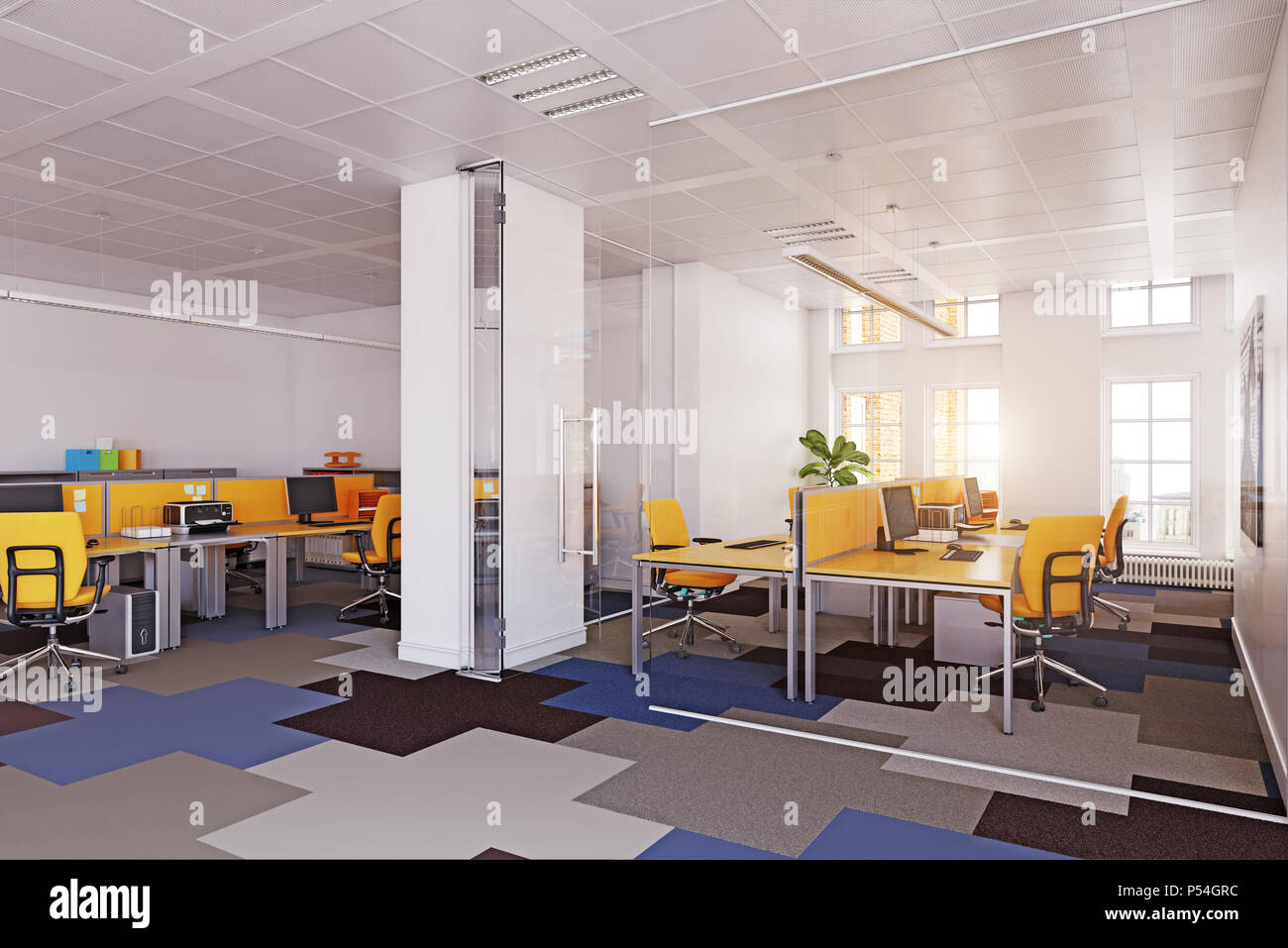modern office interior. 3d rendering concept Stock Photo - Alamy