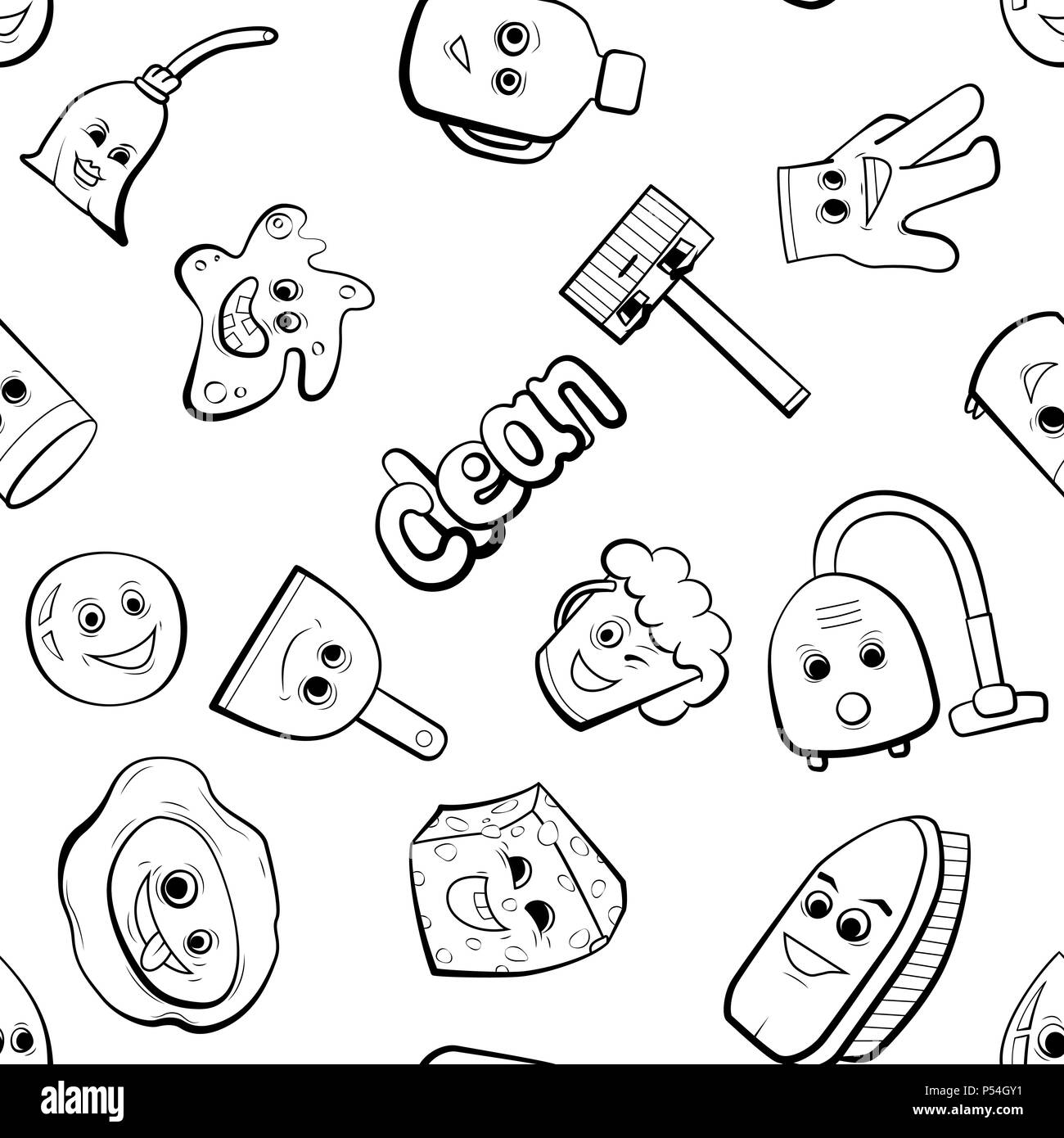 Cute cartoon items for cleaning Stock Vector Image & Art - Alamy