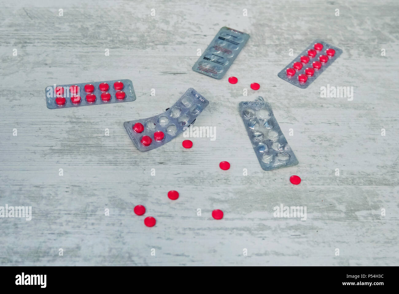 Top view of the pills on the white background, The drug and capsule ...