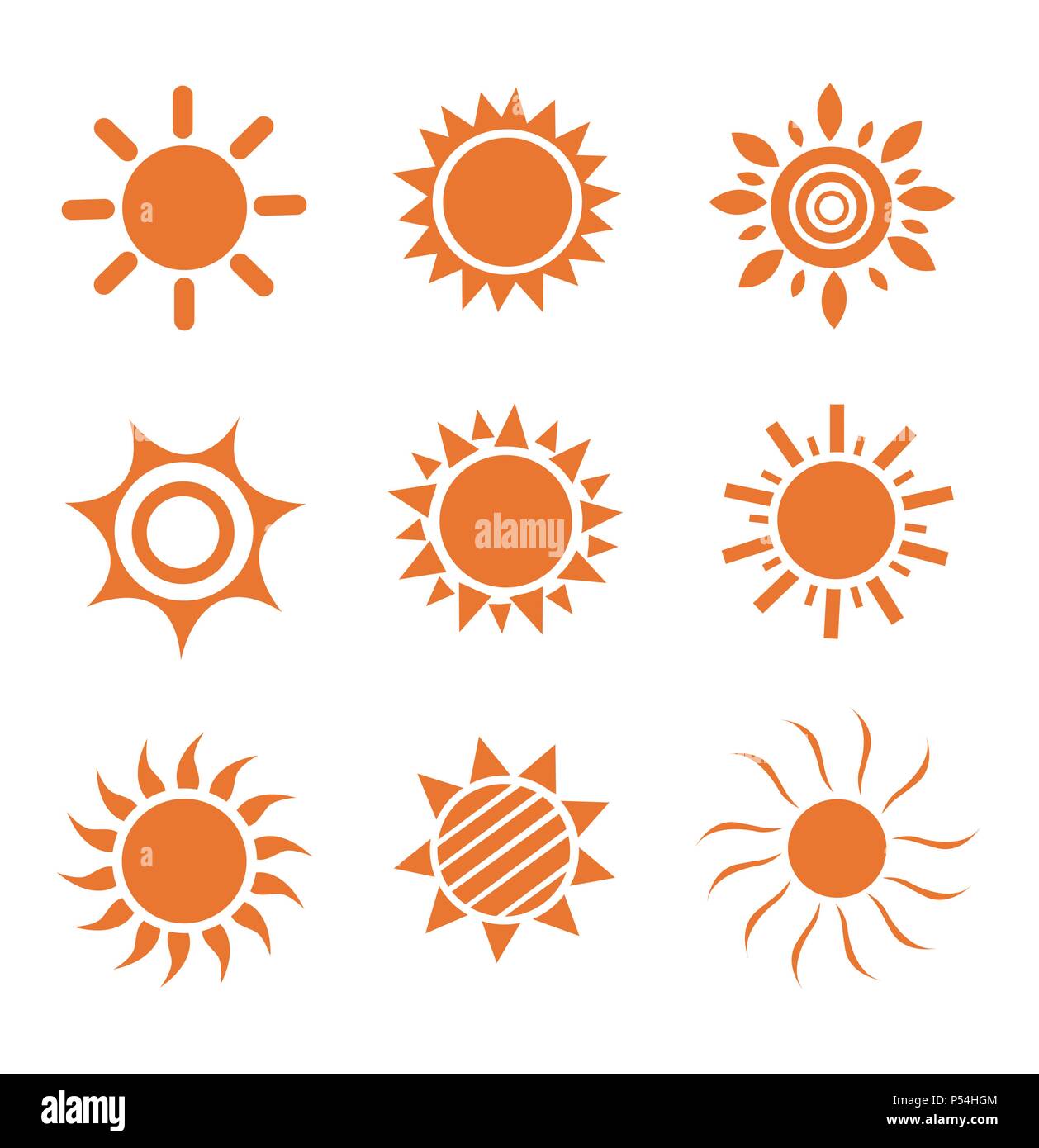 Set of glossy sun images vector illustration Stock Vector Image & Art ...