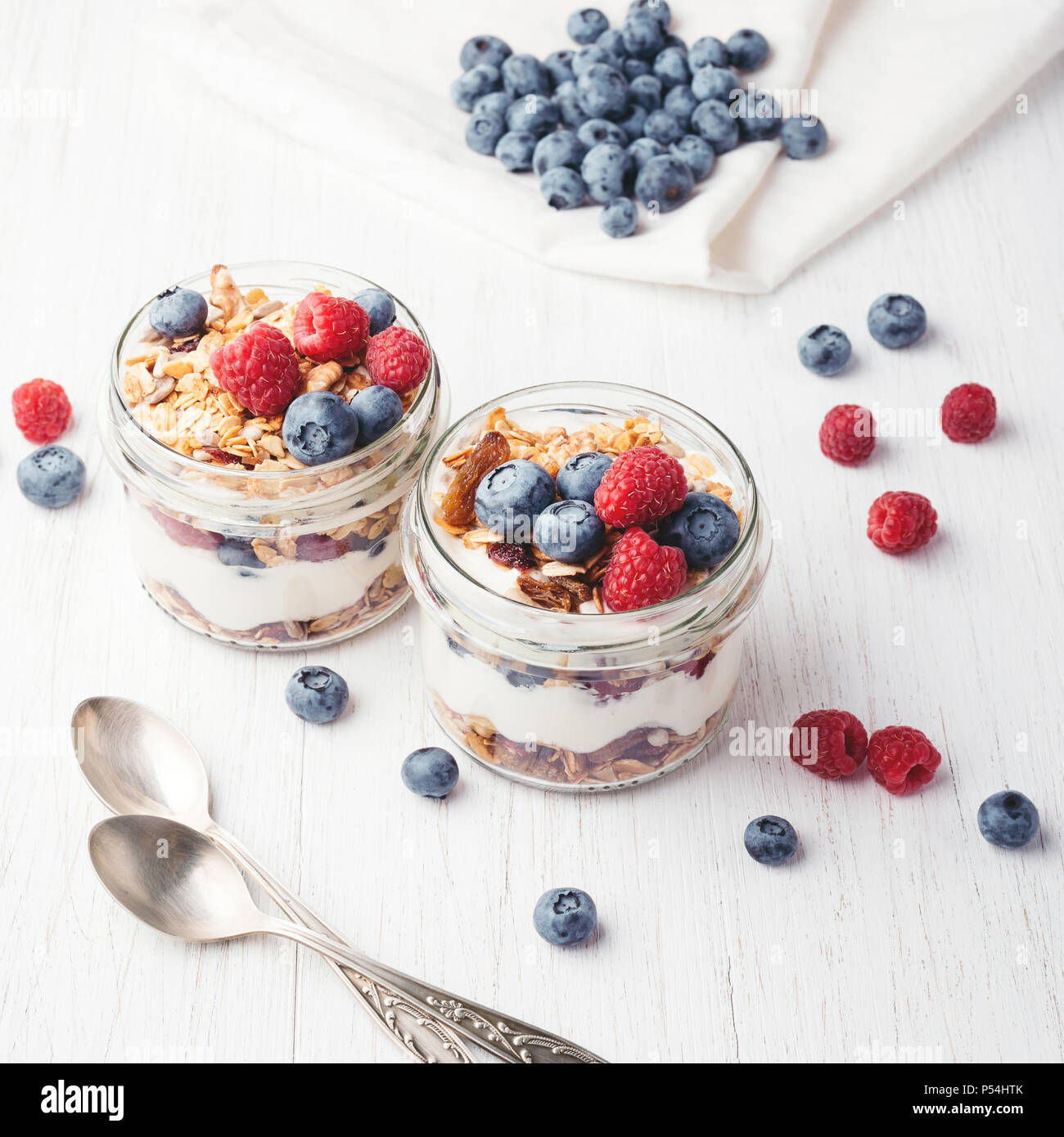 Jars tasty granola yogurt hi-res stock photography and images - Alamy