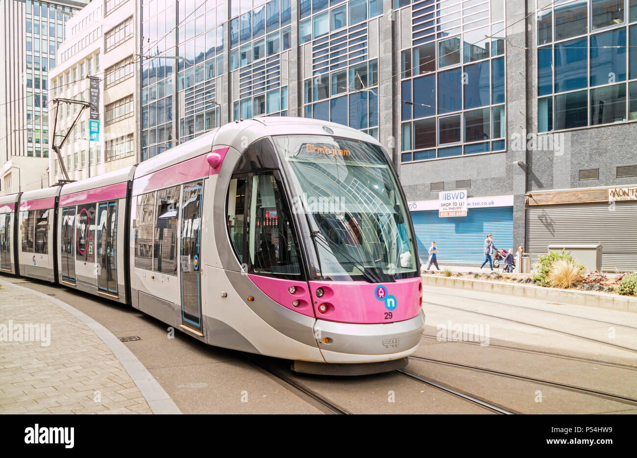 Birmingham bound West Midlands Metro at Bull St in Birmingham, the ...