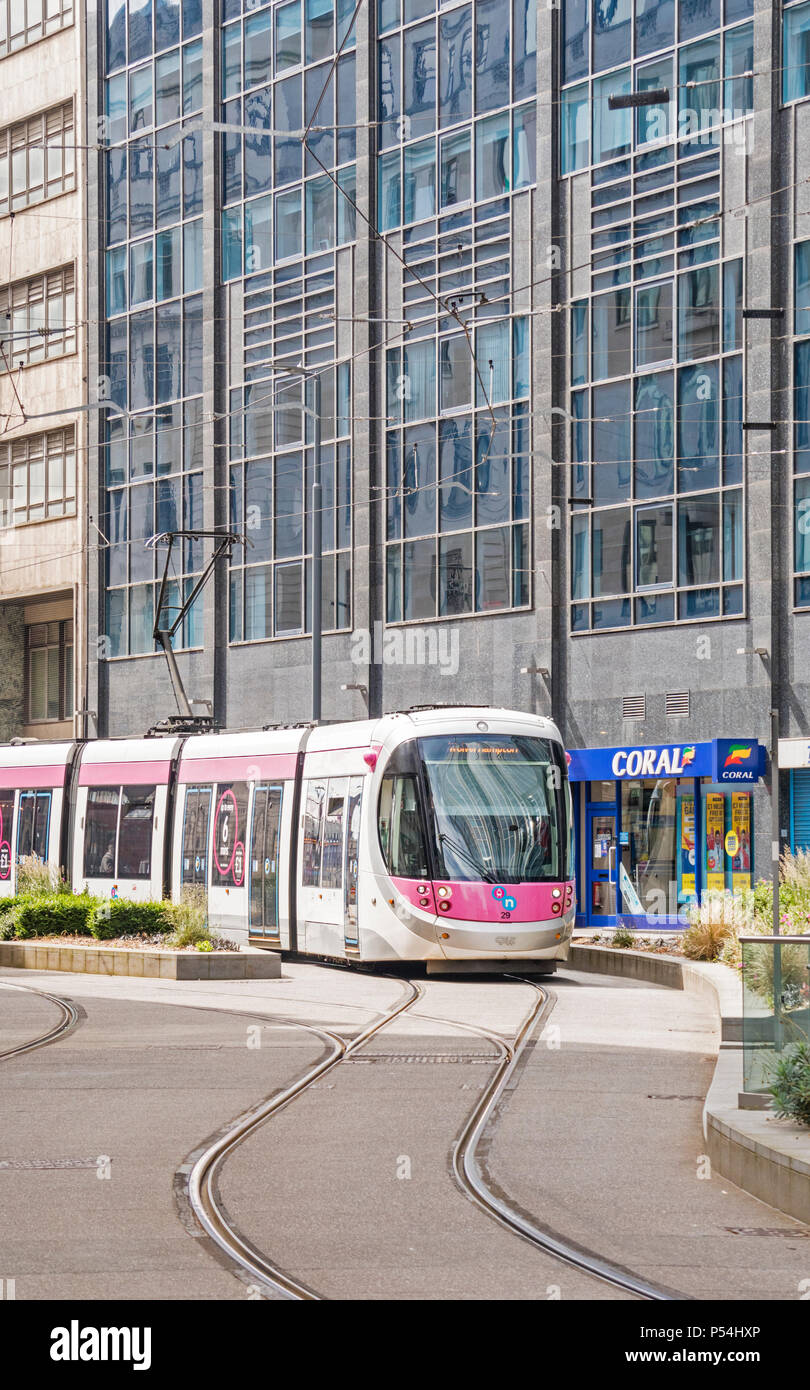 Wolverhampton bound West Midlands Metro at Bull St in Birmingham, the ...