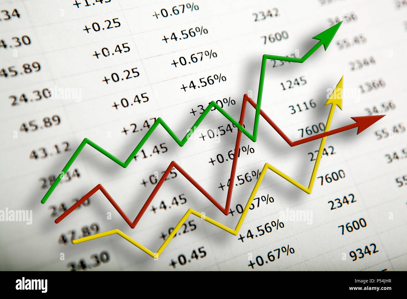 table with numbers with digits and diagram close up Stock Photo - Alamy