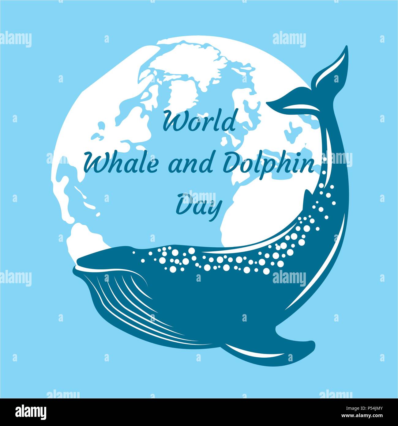 World Whale and Dolphin Day. 23 July. Concept of ecological holiday ...