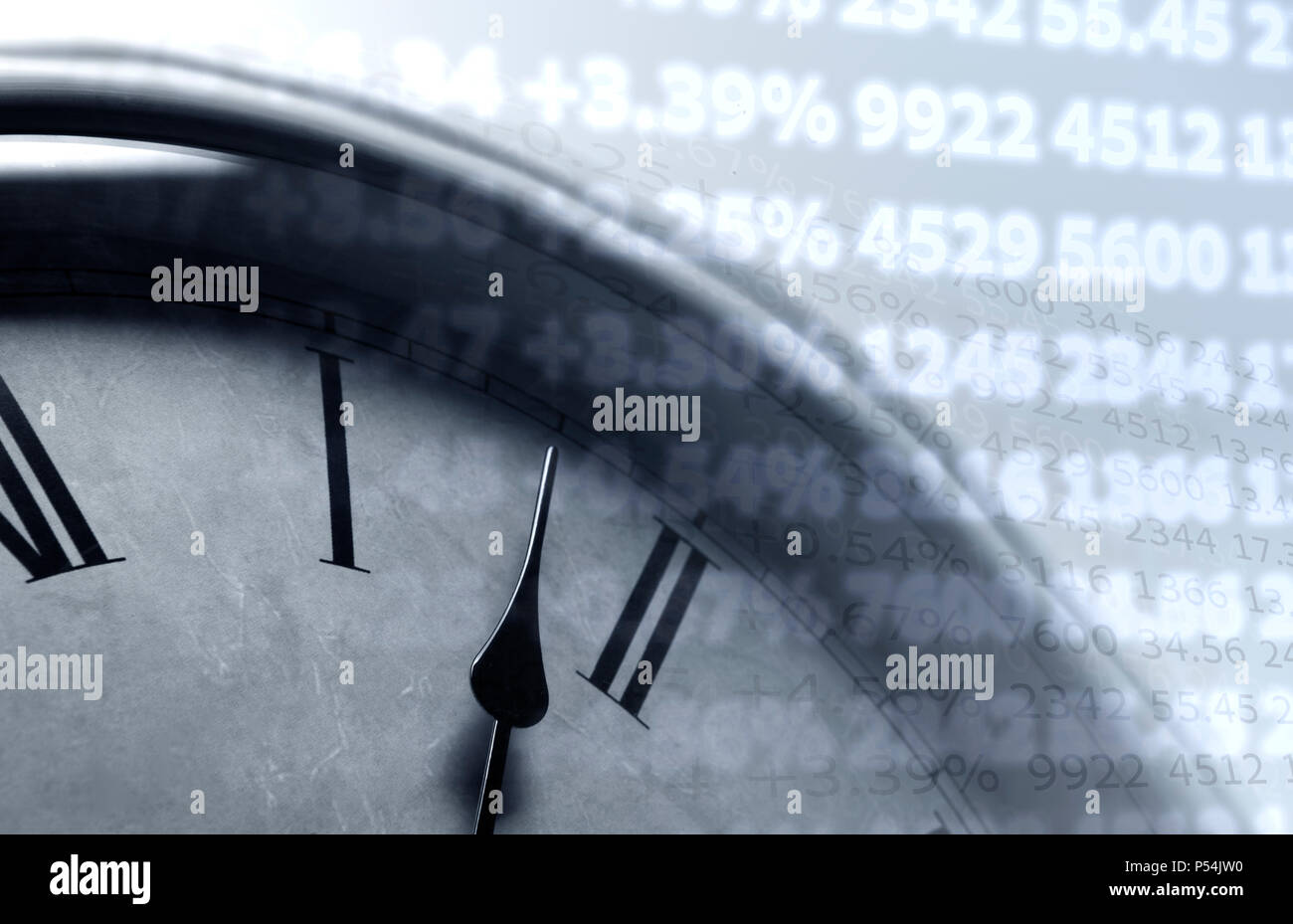 table with numbers and clock face close up Stock Photo - Alamy