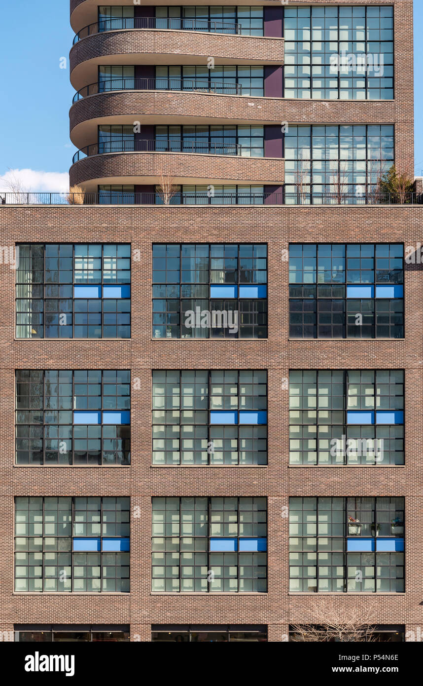 Industrial building seen from the High Line Park, Manhattan, New York ...