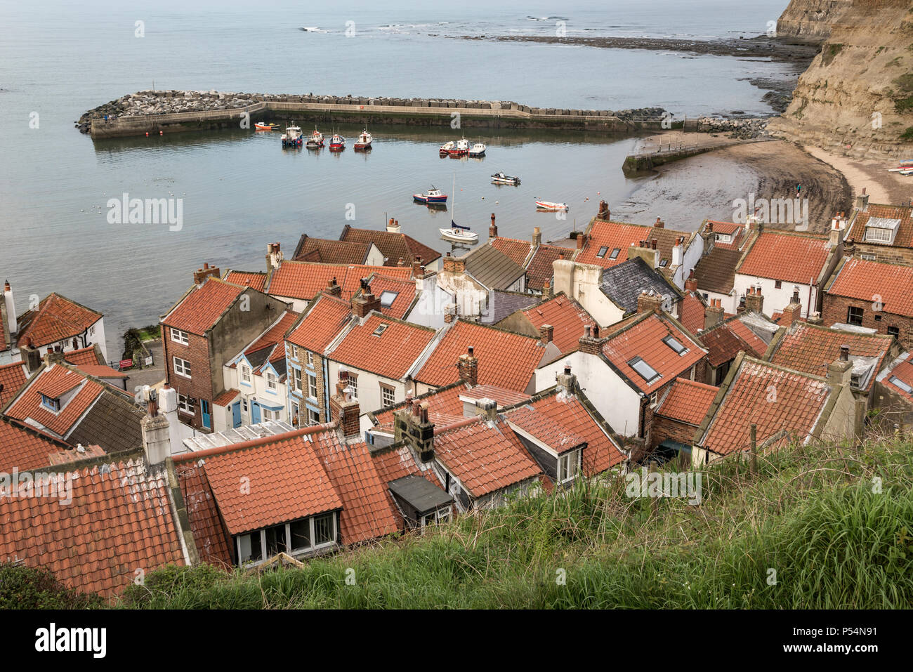 The beautiful village of Staithes on the coast of North Yorkshire ...