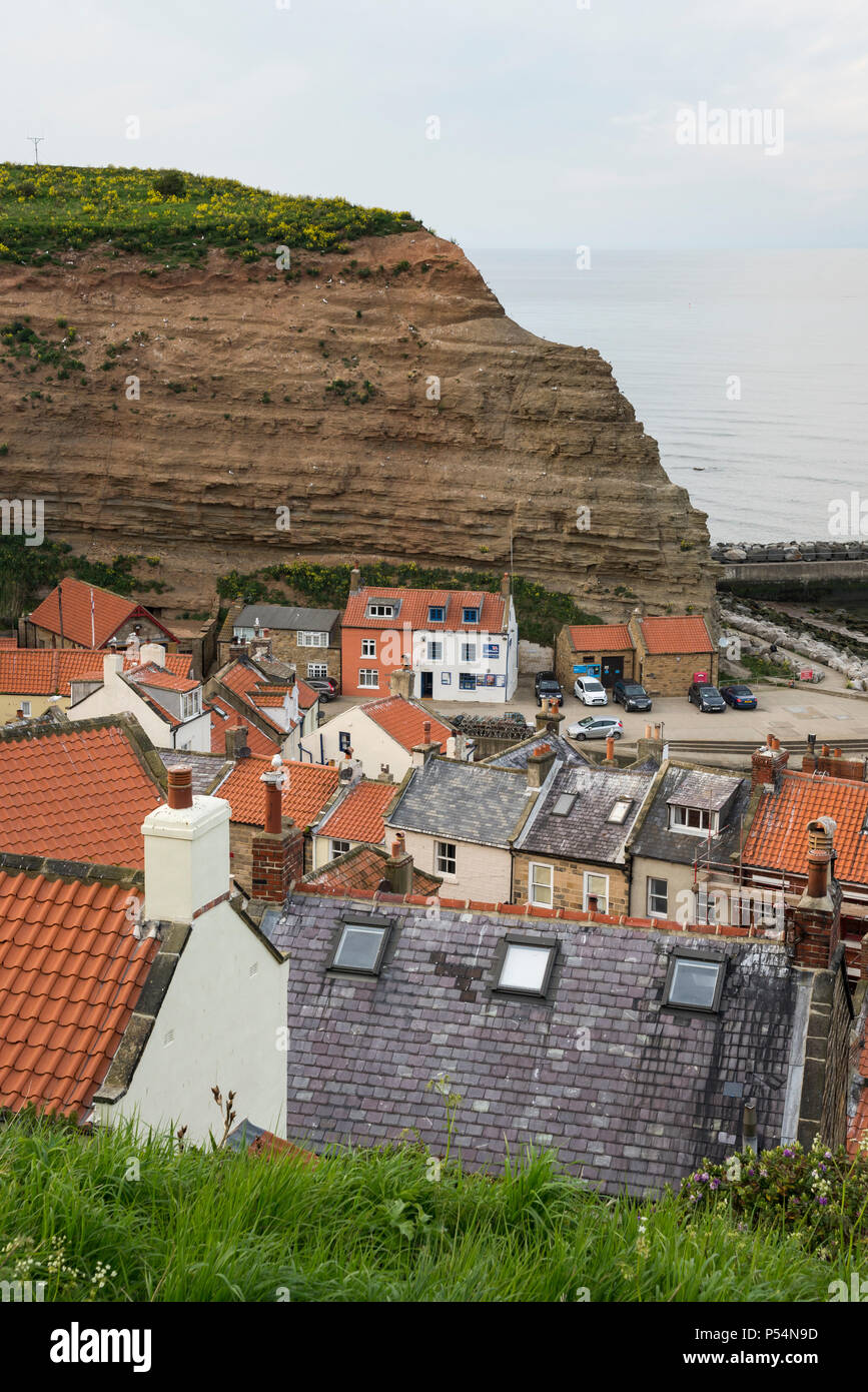 The beautiful village of Staithes on the coast of North Yorkshire ...