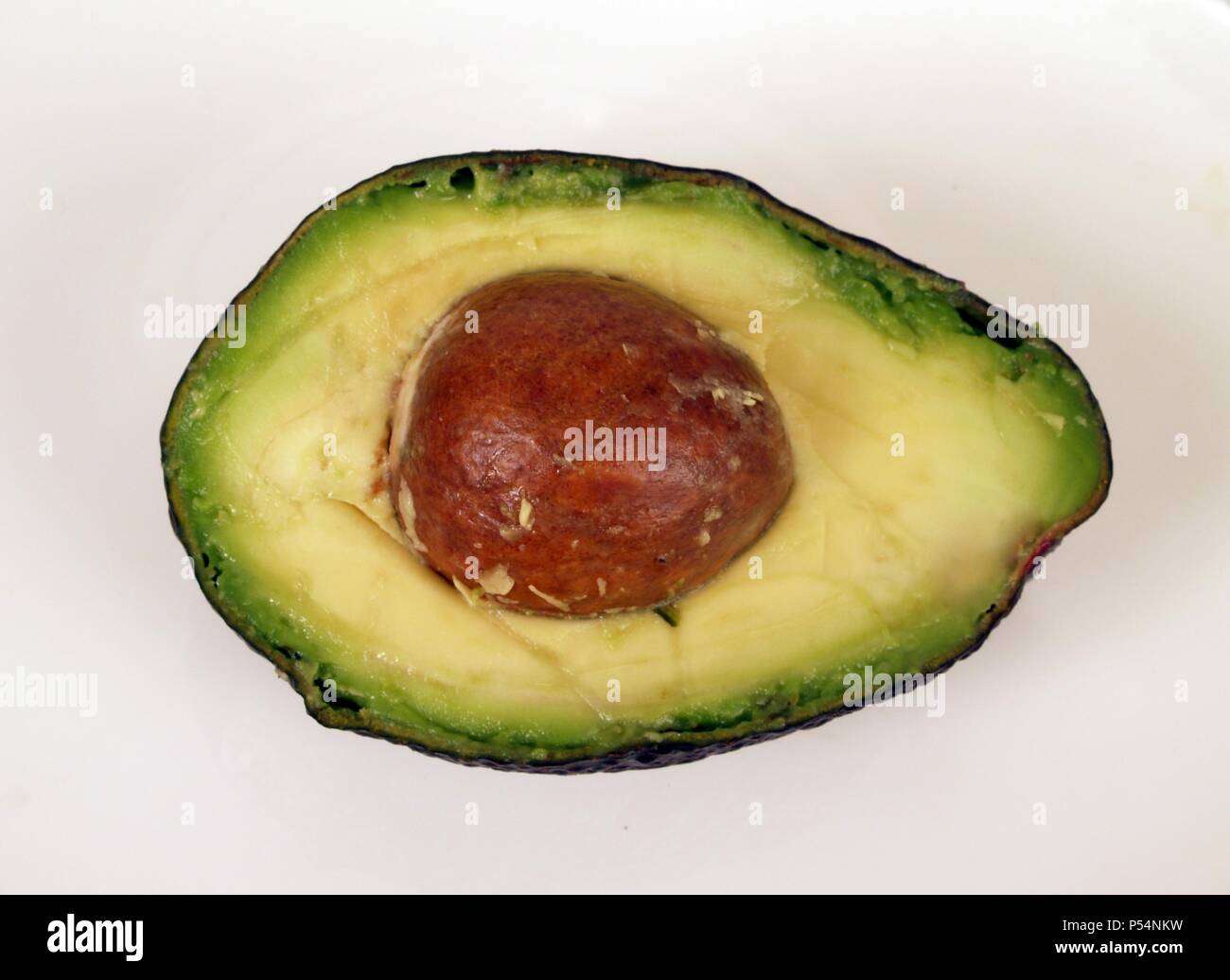 AGUACATE en sección mostrando el hueso (SEMILLA), la pulpa y el ...