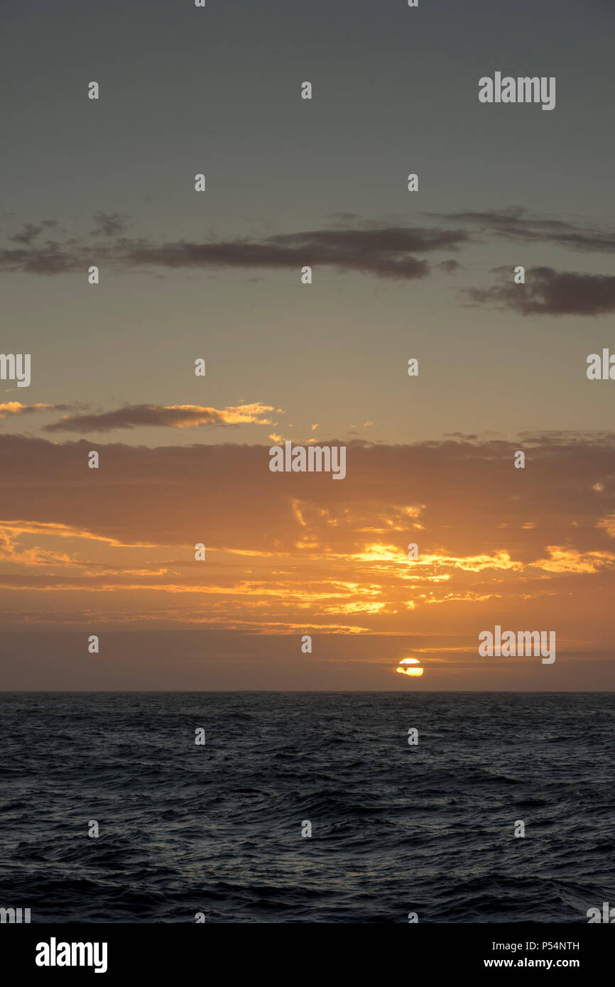 Sunset in the South Atlantic Ocean, near the Tristan da Cunha ...