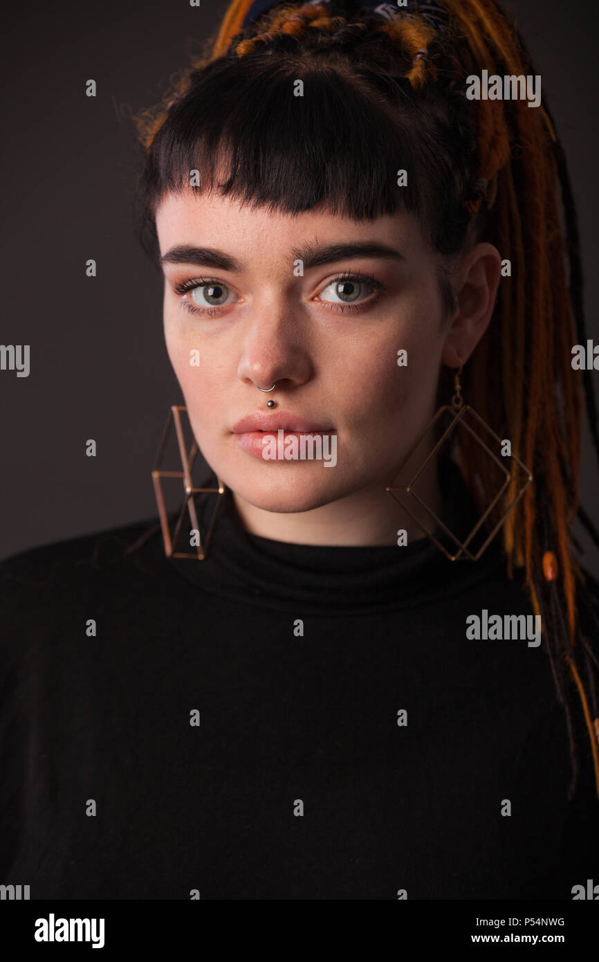 Girl dreadlocks piercing hi-res stock photography and images - Alamy
