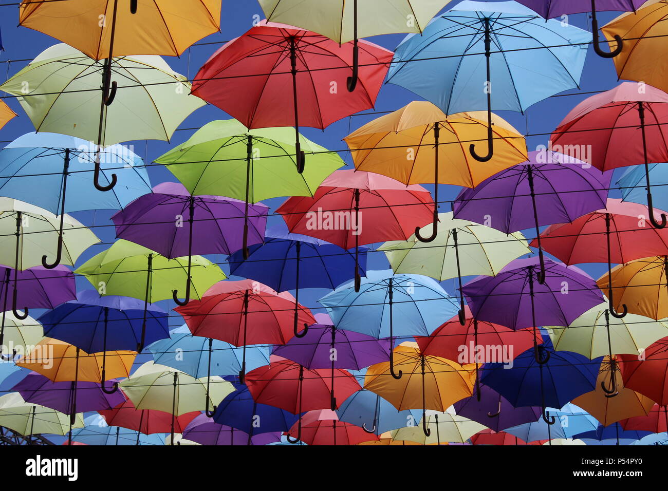 His many color umbrella hi-res stock photography and images - Alamy