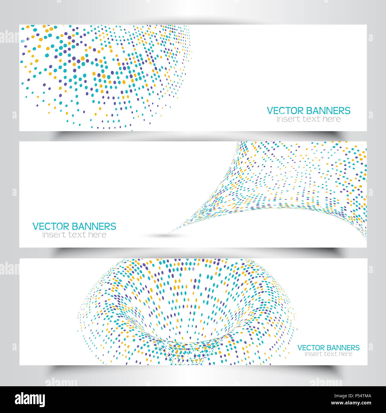 Collection of banners with halftone dots design Stock Photo - Alamy