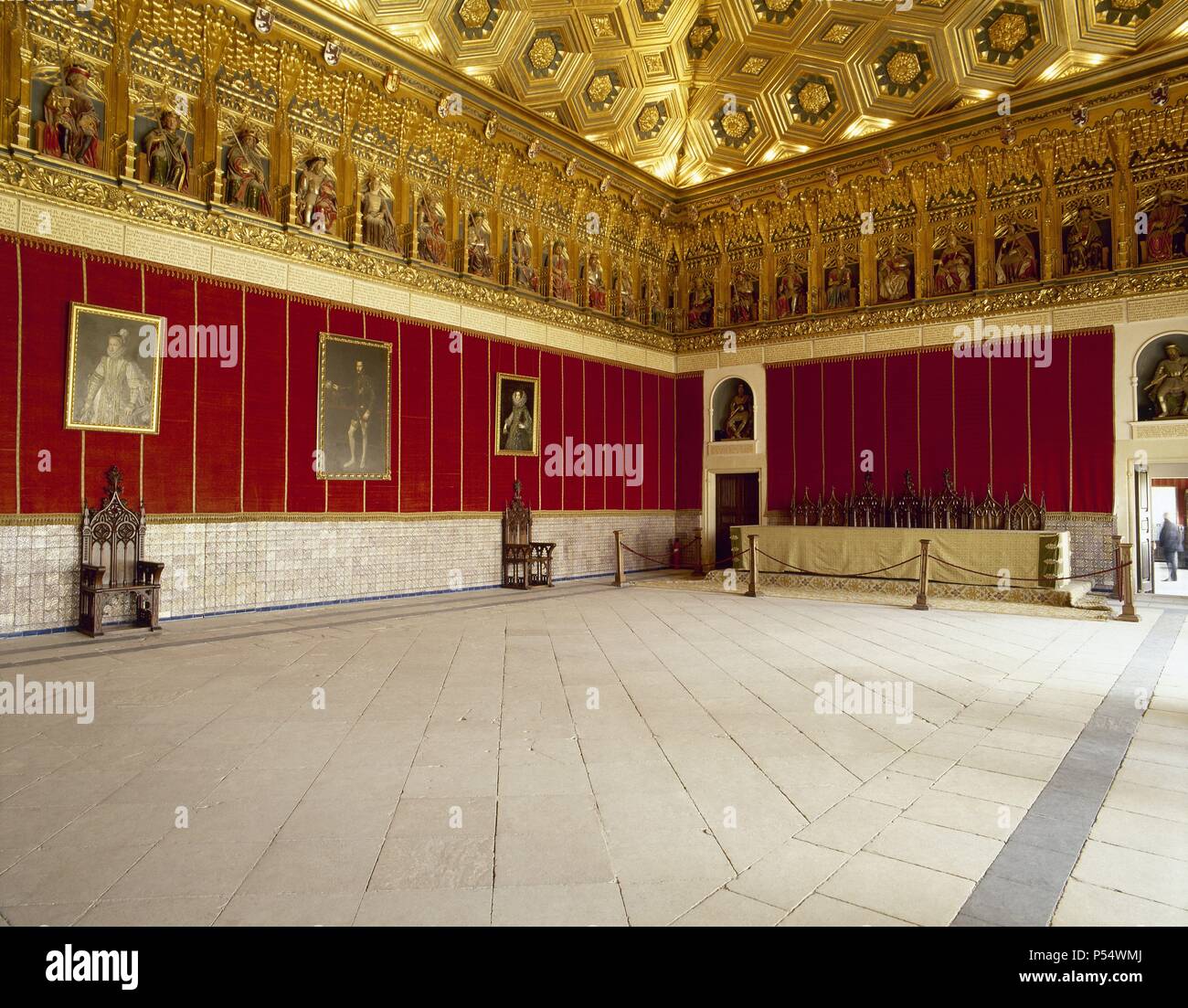 Spain. The Alcazar of Segovia (castle). Monarchs Room. Decorated with a ...