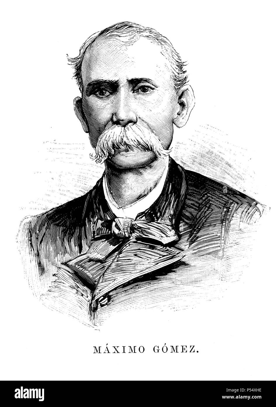 Máximo Gómez Báez (1836-1905). Jefe revolucionario cubano. Grabado de ...