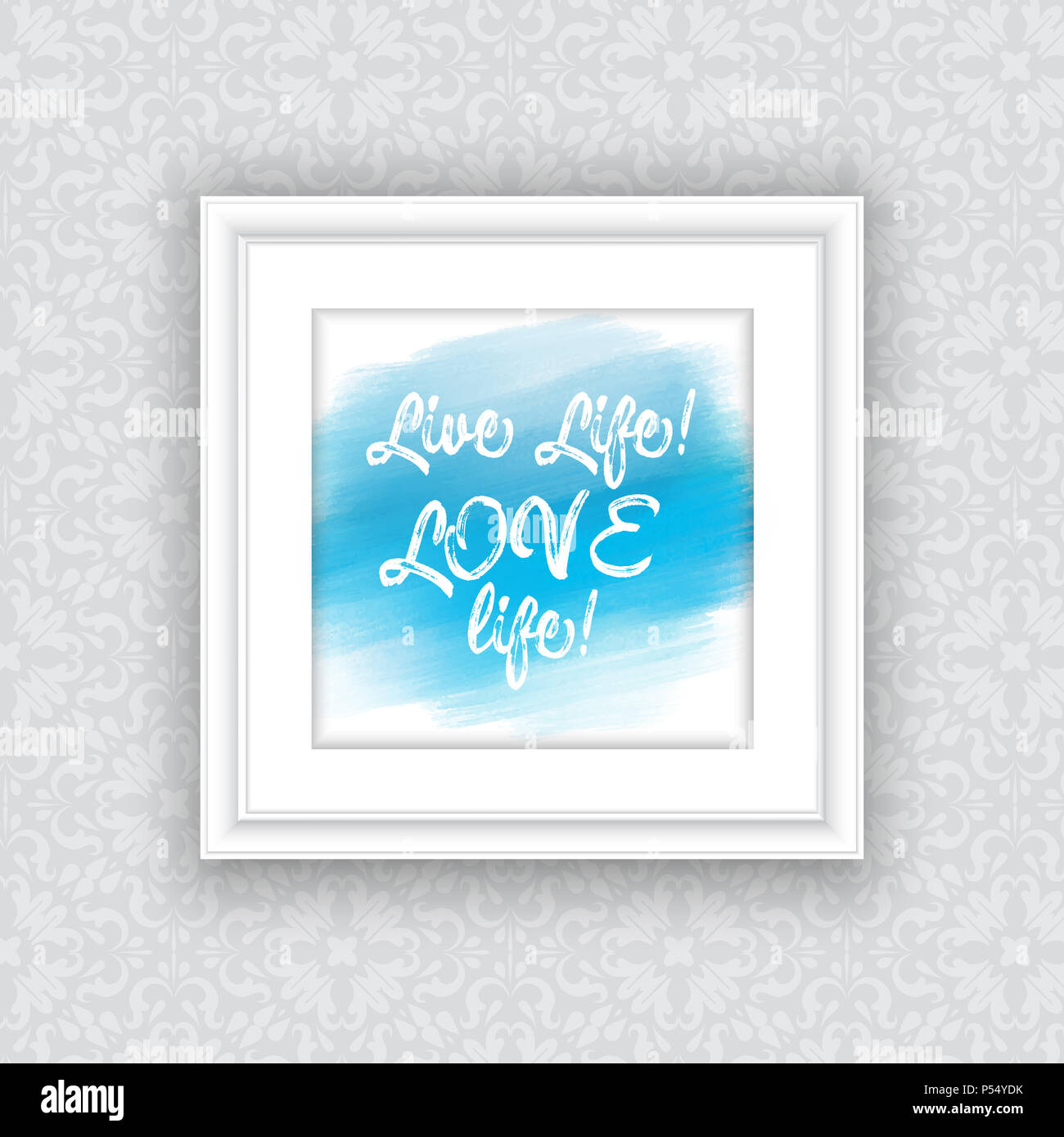 Inspirational quote on watercolour design in hanging picture frame ...