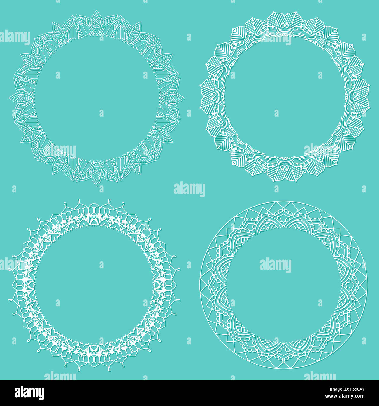 Collection of lace style circular borders Stock Photo - Alamy