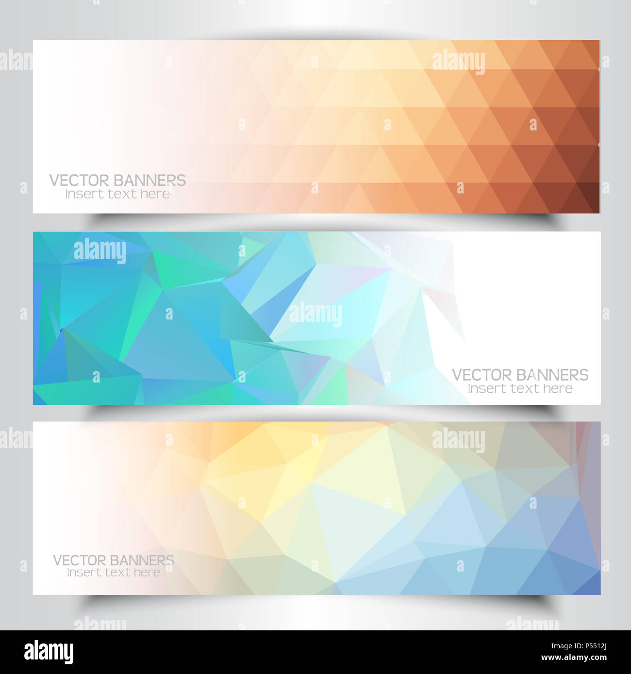 Collection of low poly design banners Stock Photo - Alamy