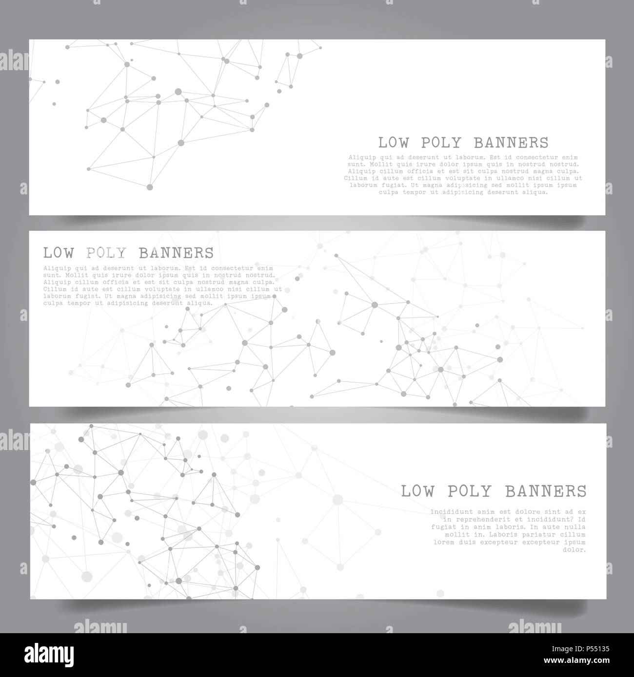 Collection of banners with low poly designs Stock Photo - Alamy