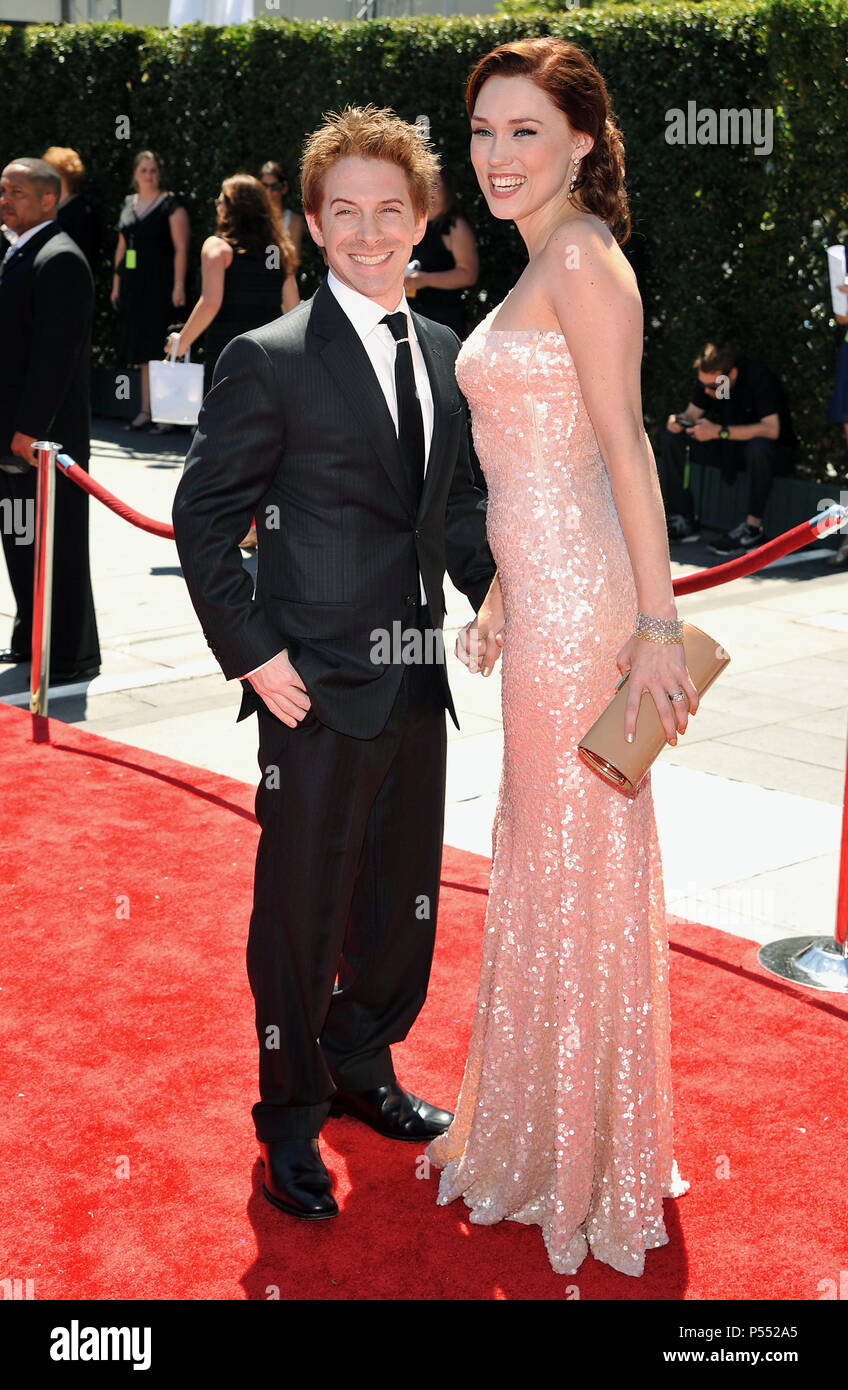 Seth Green and wife Clare Grant 2010 Creative Emmy Awards at the Nokia ...