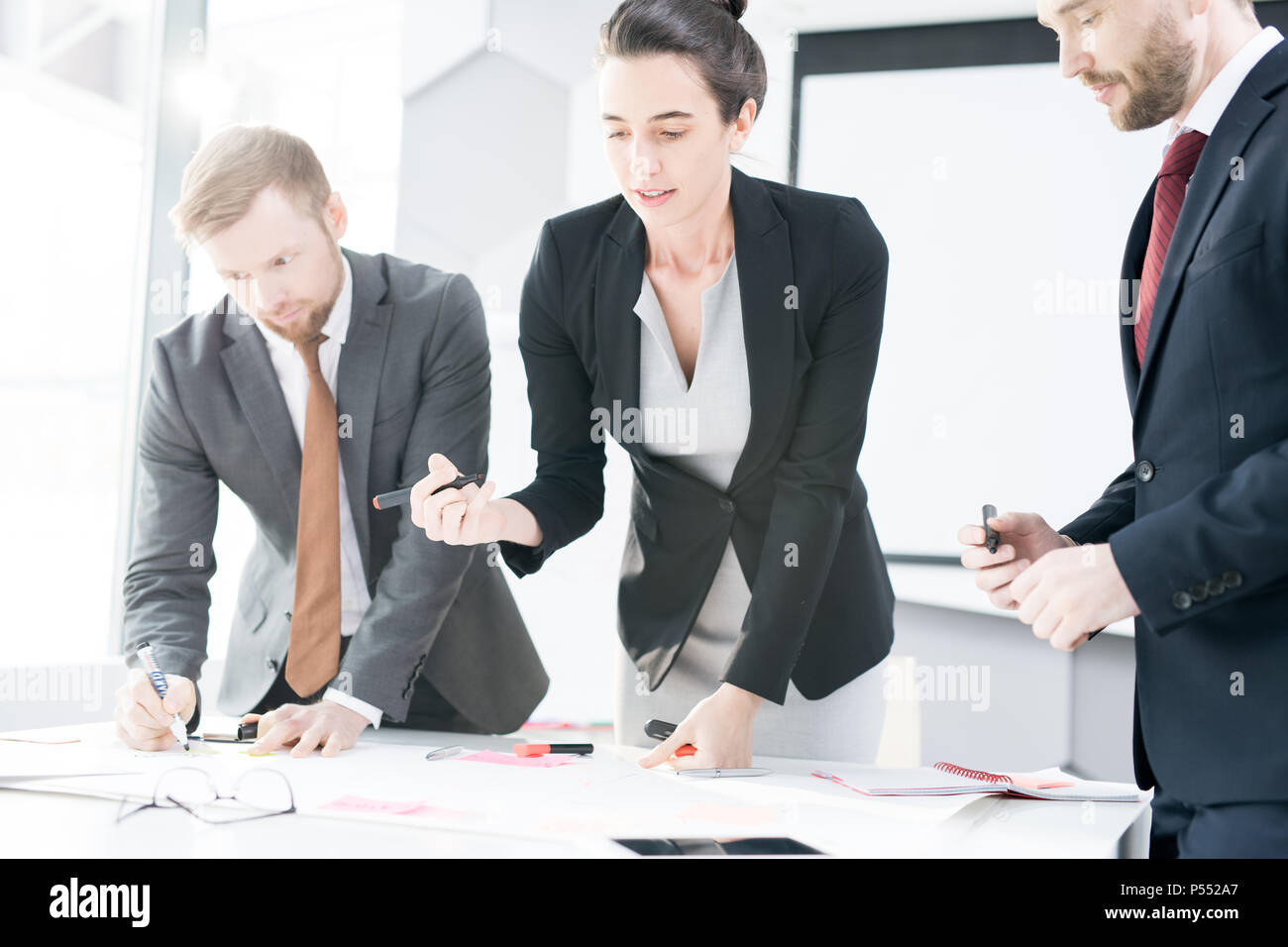 Business Team Drawing Charts Stock Photo - Alamy