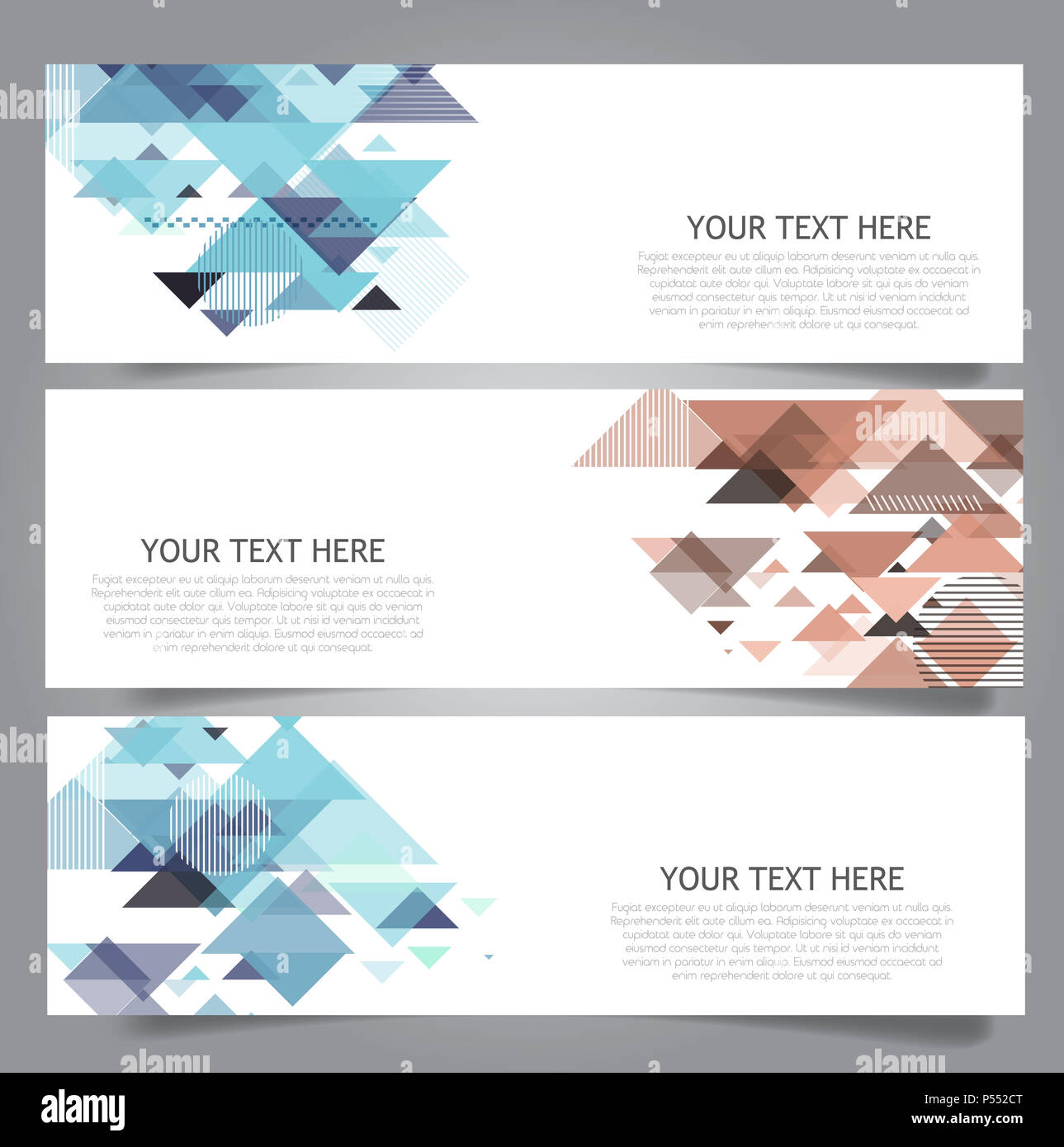 Collection of low poly design banners Stock Photo - Alamy