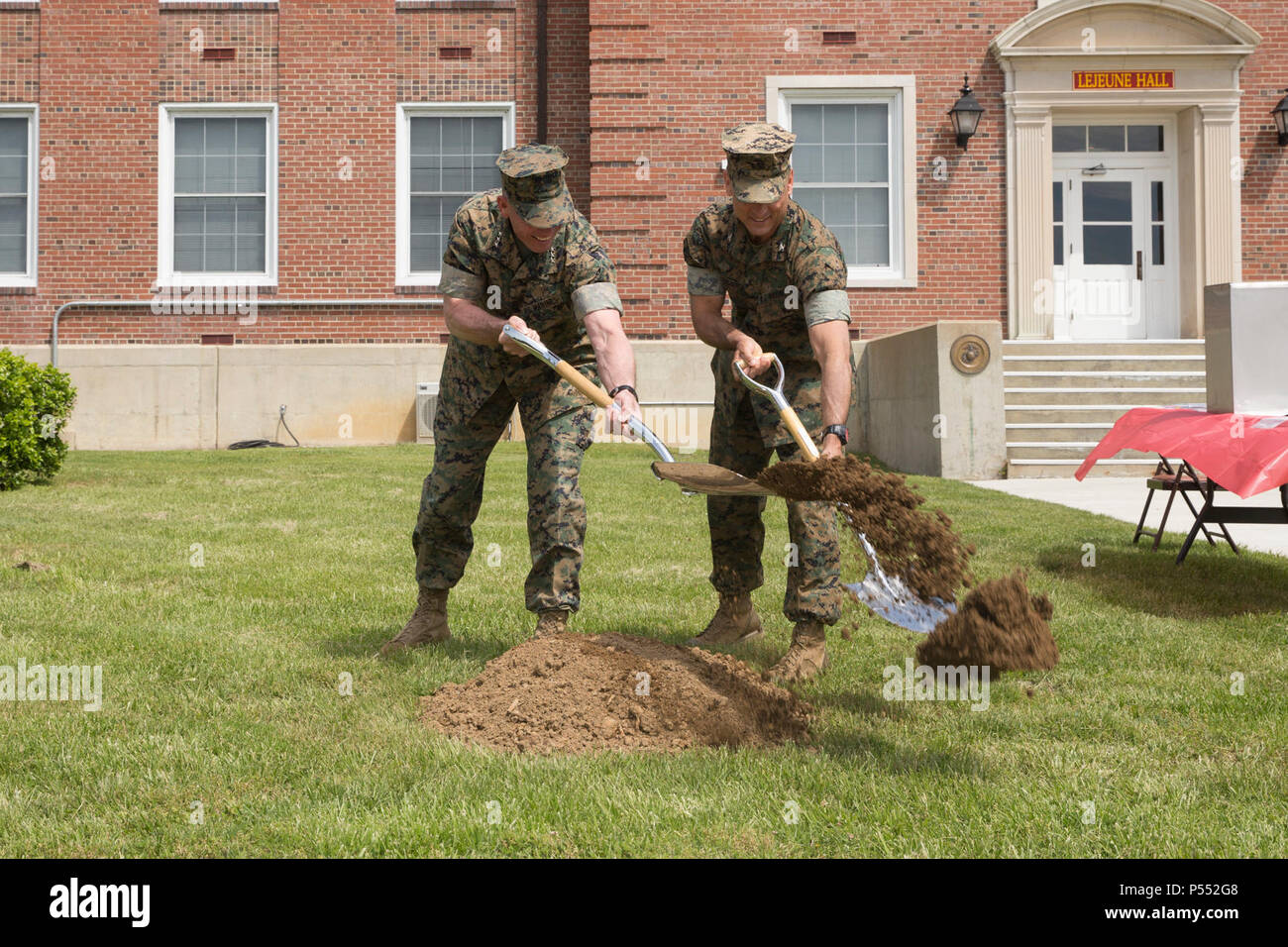 U.S. Marine Corps Lt. Gen. Robert S. Walsh, left, commanding general ...