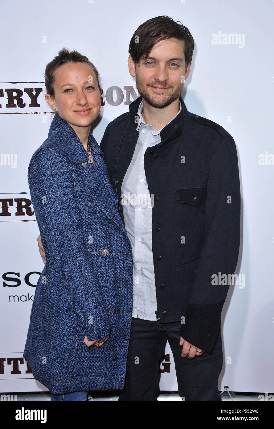 Tobey Maguire, wife Jennifer - Country Strong Premiere at the Academy ...