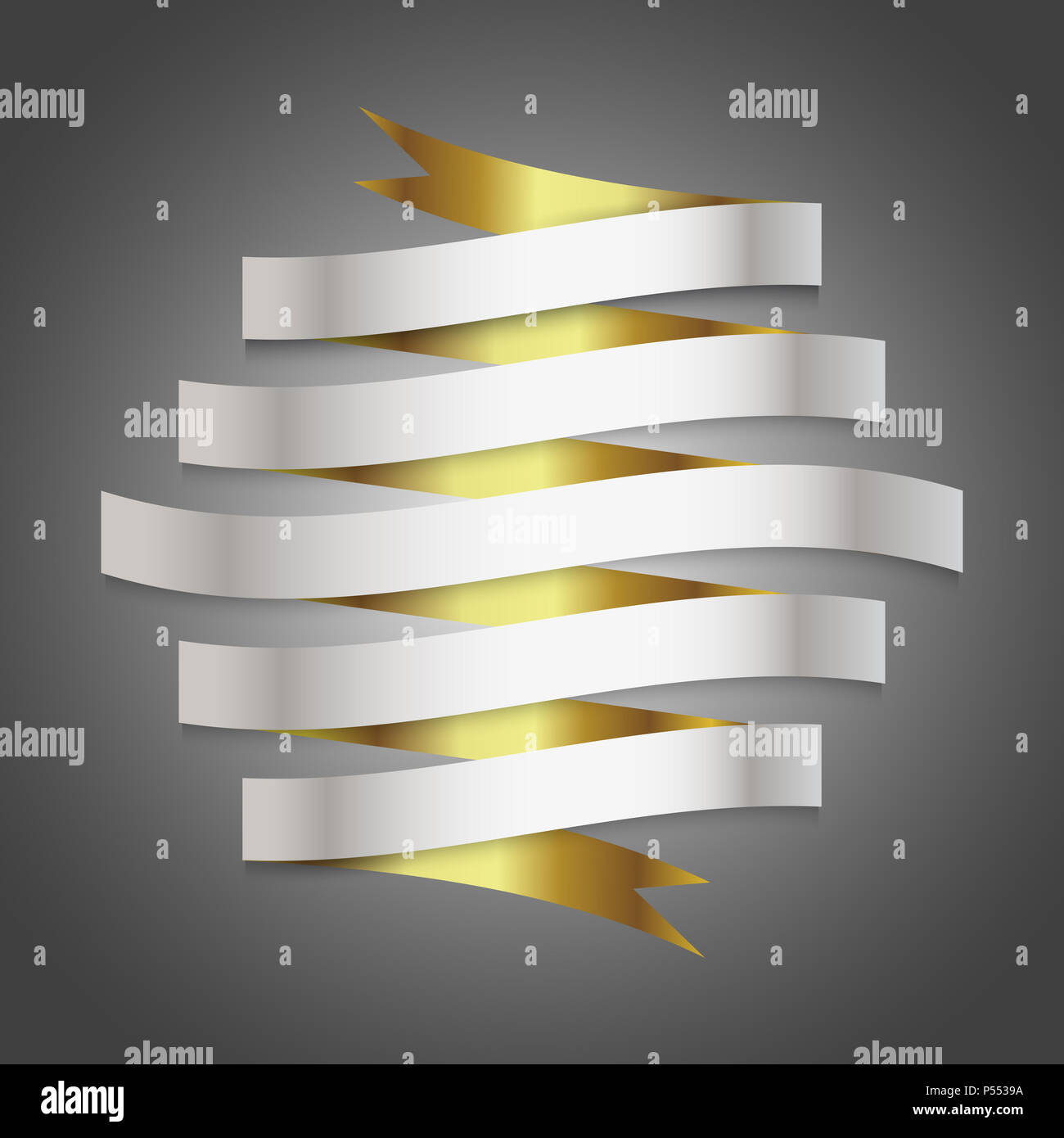Gold and silver luxury ribbon background Stock Photo - Alamy