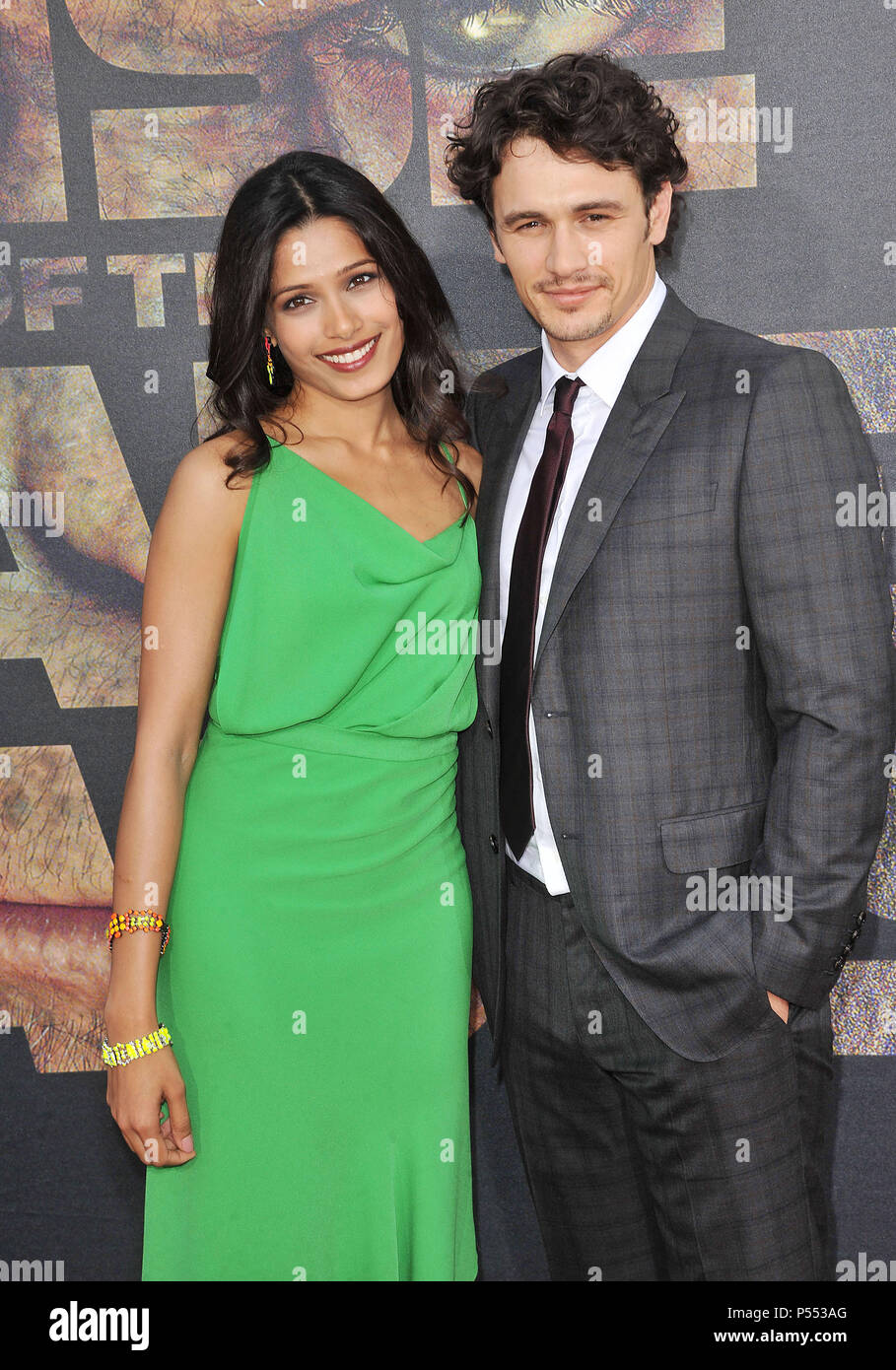 Freida Pinto and James Franco arriving at the Rise of The Planet Of The ...