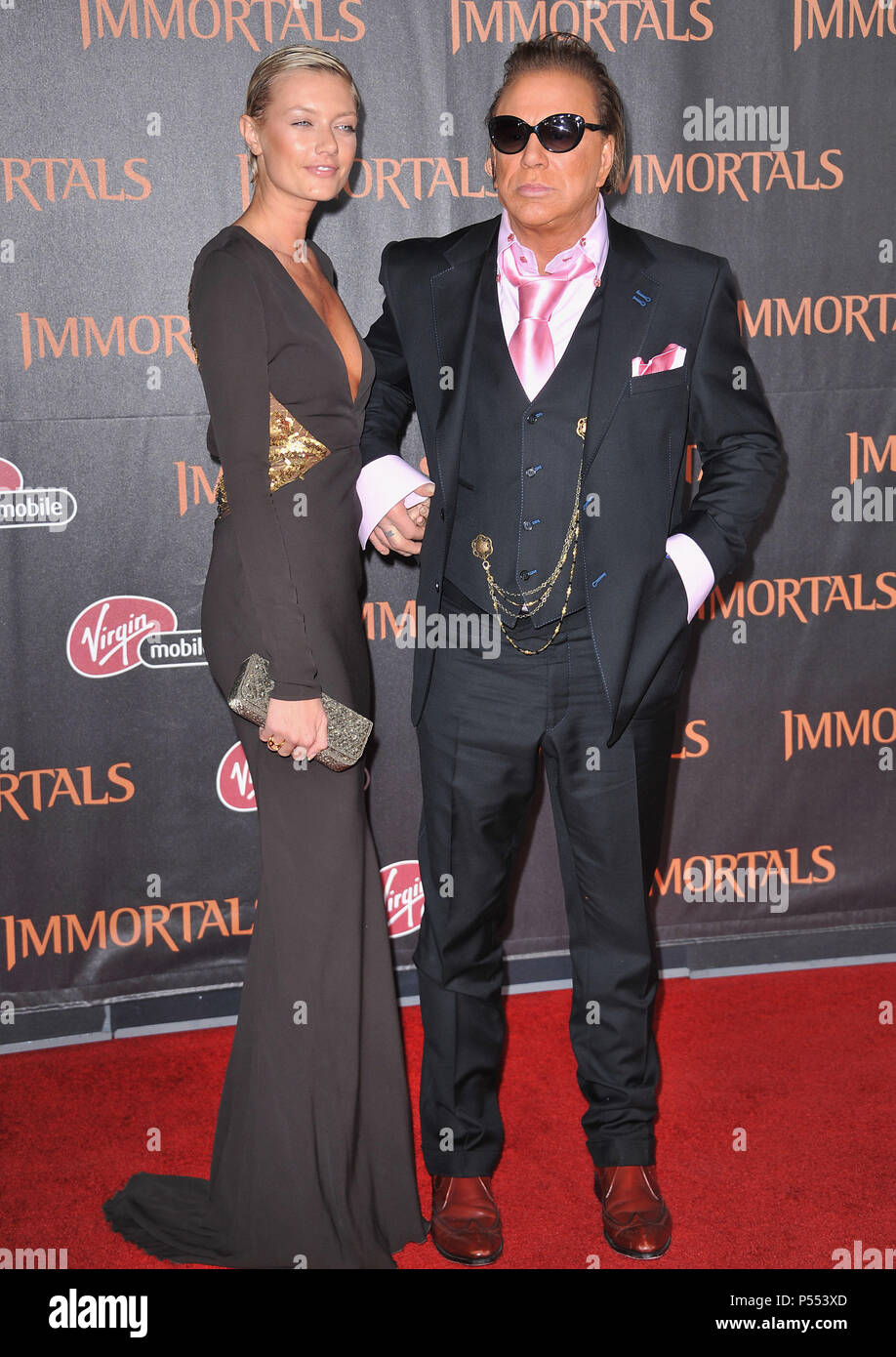 Mickey Rourke, Anastassija Makarenko at the Immortals Premiere at the ...