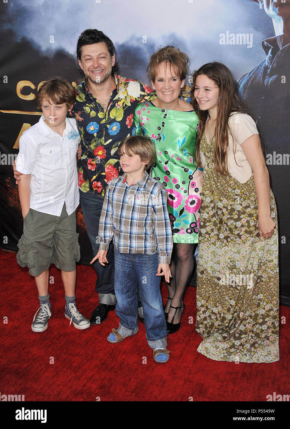 Andy Serkis, family at the Cowboys And Aliens premiere at the Civic ...