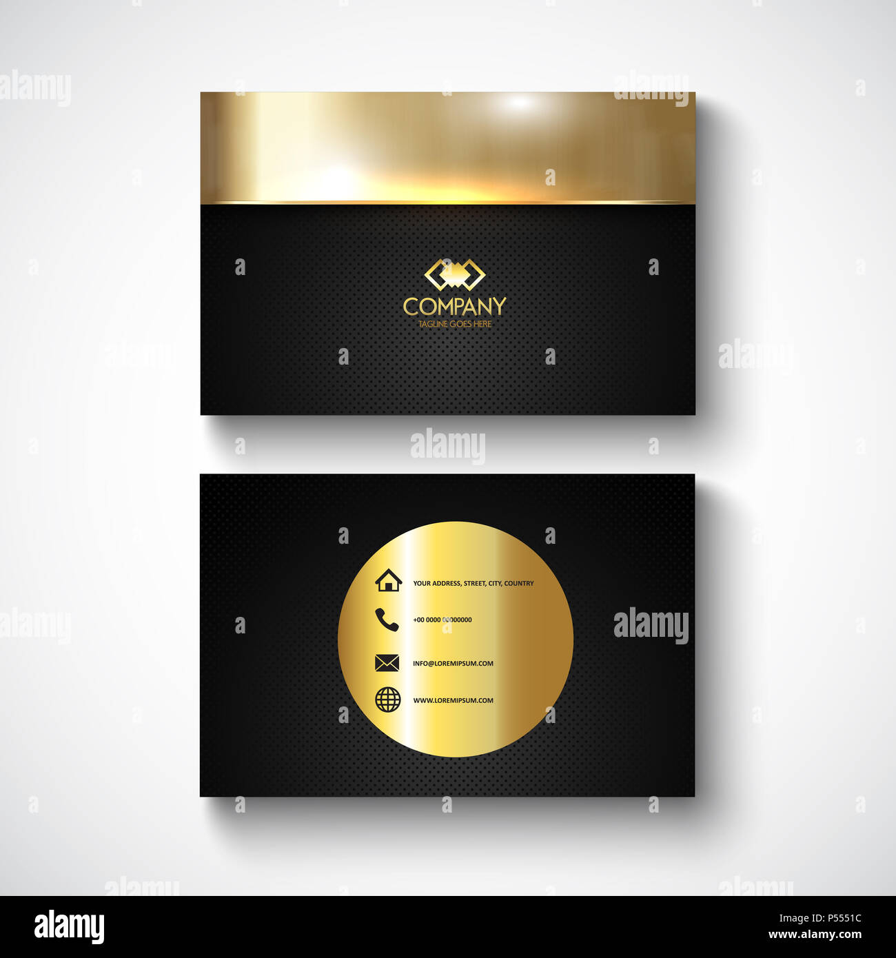 Modern business card design with metallic texture Stock Photo - Alamy