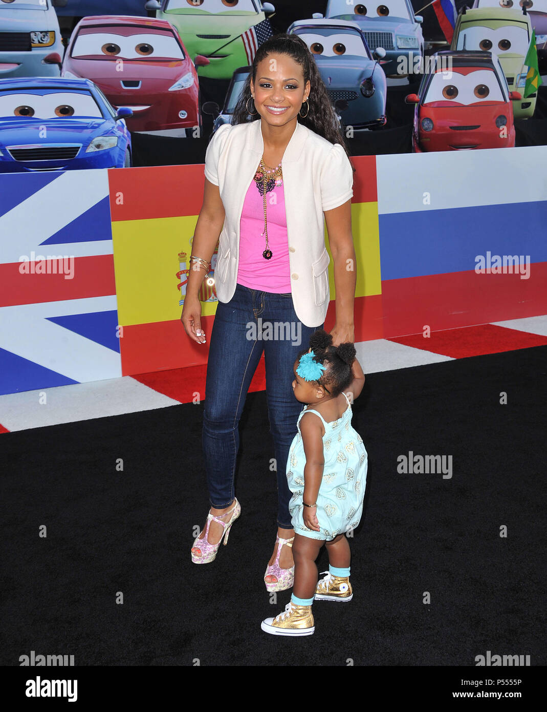 Christina Milian, daughter Violet at Cars 2 Premiere at the El Capitan ...